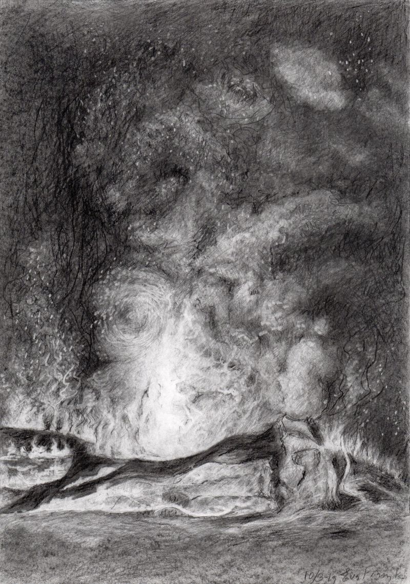 eva-frank-tegning-2019-bål - www.evafrank.dk